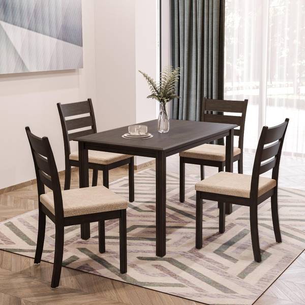 Wakefit Cobbler Solid Wood 4 Seater Dining Set - Price History