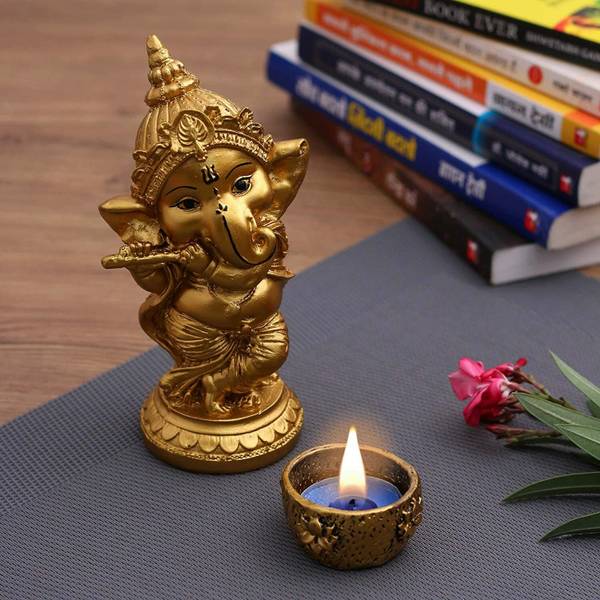 BECKON VENTURE Handcrafted Lord Ganesha Idols for home decor|Meditating Ganesh|Ganesha Idol for ...