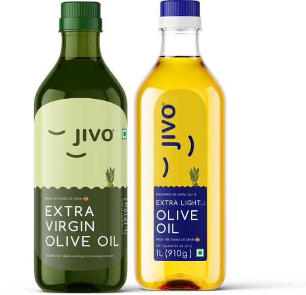JIVO Extra Light 1L+ Extra Virgin 1L Cooking Oil Combo Olive Oil ...