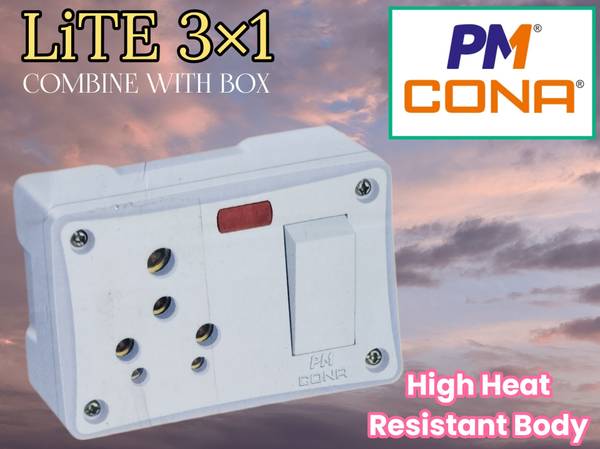 CONA Cona 4346 Super Gold 6A/16A 3 In 1 White Universal Switch Socket ...
