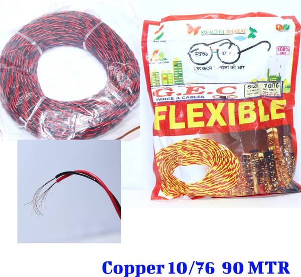 SUPER GEC 10/76 Fresh PVC Flexible Twisted Copper Wire 0 sq/mm Red ...