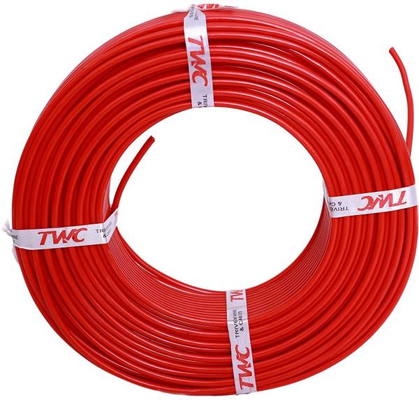 TWC Active Single Core Electric PVC Copper Wire For Domestic & Industrial purpose 1 sq/mm Red 90 ...