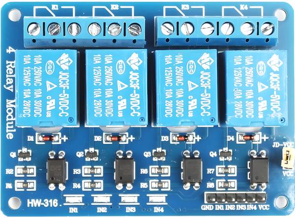 R&D 4 Channel 5V Relay Module with Optocoupler Control for Arduino DSP AVR PIC ARM Electronic ...