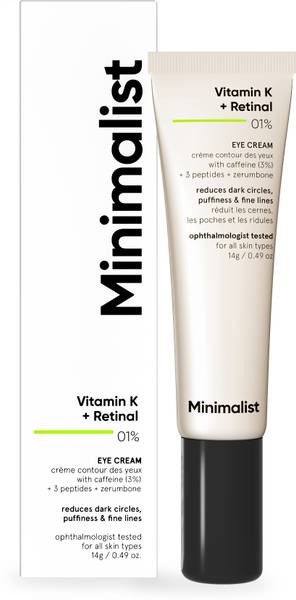 Minimalist Vitamin K + Retinal 01% Eye Cream for under-eye dark circles ...