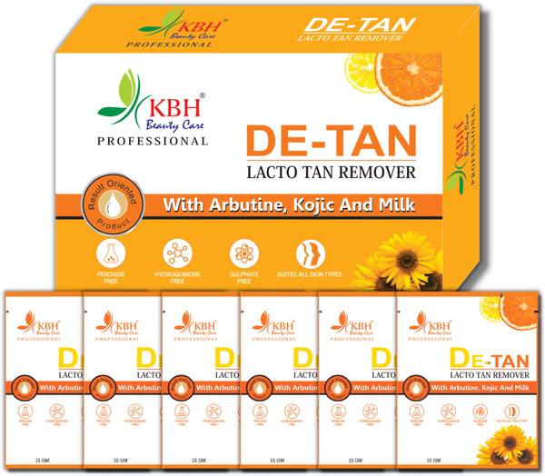kbh De-Tan Tan Removal Cream with Kojic, Arbutin & Milk Dtan Facial for ...