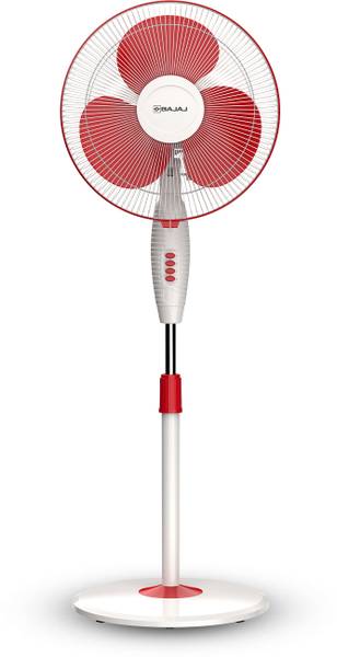 BAJAJ Crest Neo 400mm Scarlet Red Pedestal Fan 400 mm 3 Blade Pedestal ...