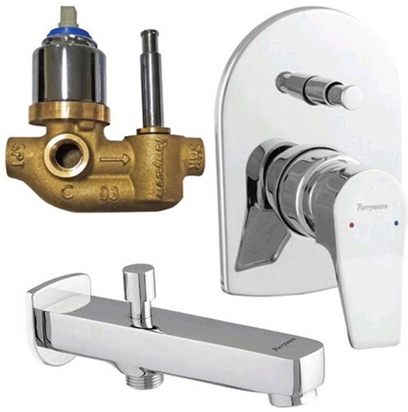 Parryware Aqua Concealed diverter Body With upper Trim with tipton wall ...