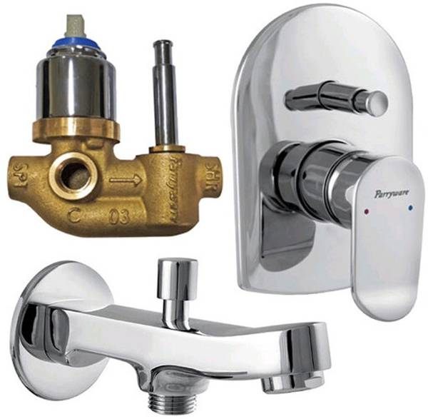 Parryware Alpha Concealed diverter Body With upper Trim with tipton ...