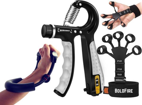 BoldFire Hand Grip With Counter and Wrist Exerciser with Finger ...