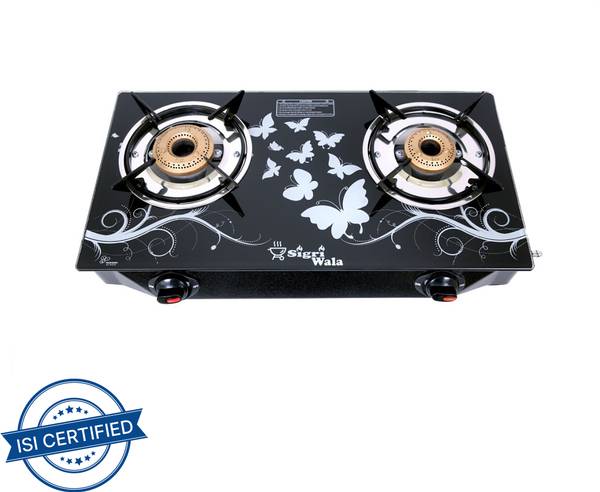 Sigri-wala Cute-2B ISI Certified Glass Manual Gas Stove (2 Burners ...