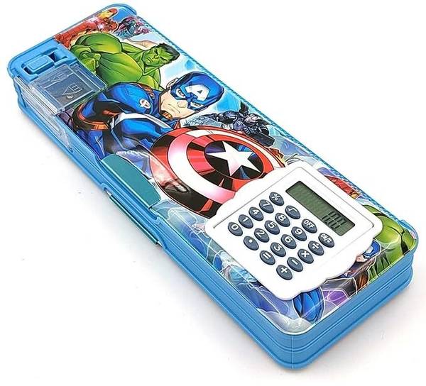 mum care AVENGER CALCULATOR PENCIL BOX WITH IN BUILT SHARPENER FOR ...