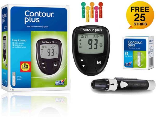 CONTOUR PLUS with 25 TEST STRIPS Glucometer - Price History