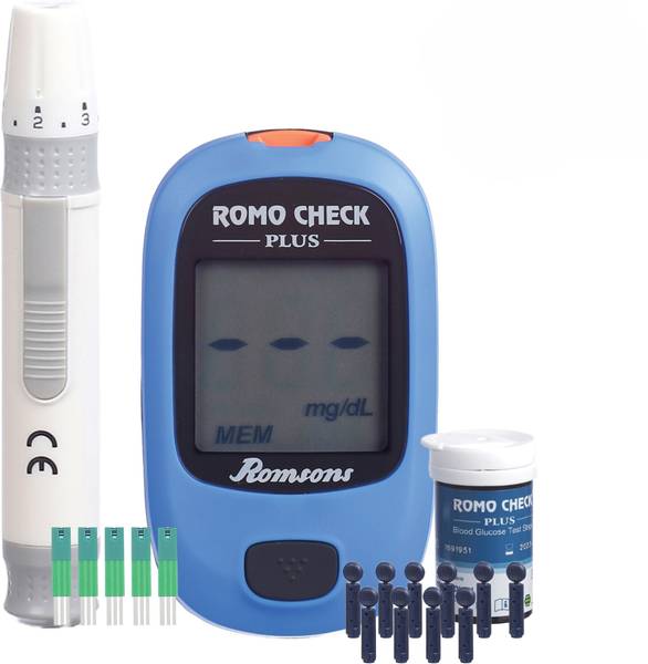 Romsons Romo Check Plus Blood Glucose Meter (Glucometer) Glucometer ...