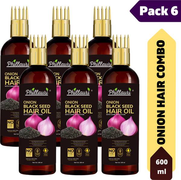 Phillauri Black Seed Onion Hair Oil - WITH COMB APPLICATOR Regrowth ...