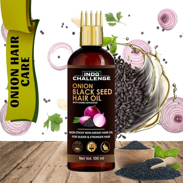 INDO CHALLENGE Onion Black Seed Hair Oil -WITH COMB & Controls Hair ...