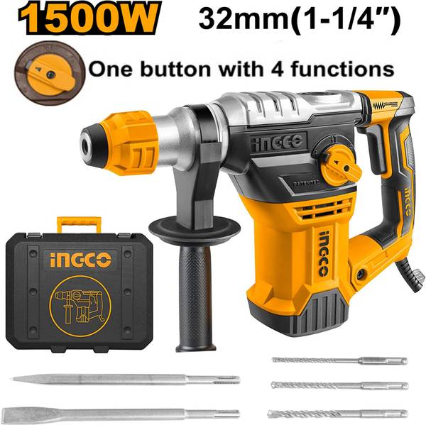 INGCO SDS Plus Chuck System 1500W Rotary Hammer Rotary Hammer Drill ...