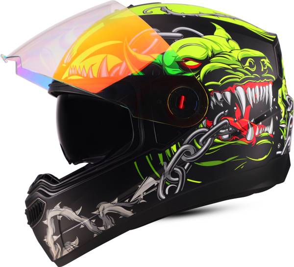 Steelbird SBA-1 Angry Dog ISI Certified Full Face Graphic Helmet with ...