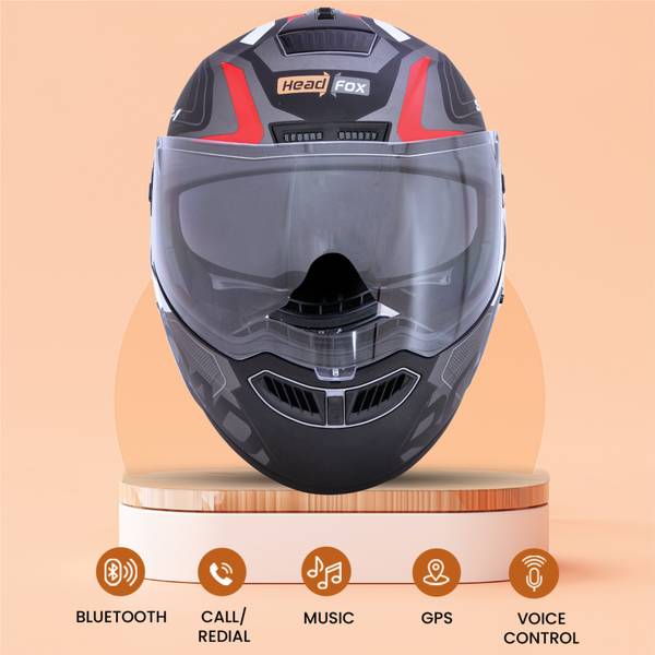 HEADFOX N2 Air 7 Smart Bluetooth Calls | Music | GPS | Waterproof | Voice Asst. Road DV ...