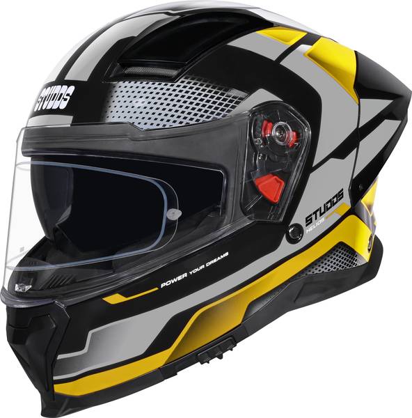STUDDS Helios Asphalt Full Face ISI and DOT Certified Helmet with Dual ...