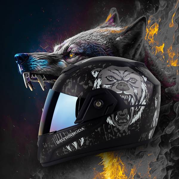 DALPHIN MODA DALPHINMODA JAZZ WOLF STICKER ISI APPROVED Motorbike ...