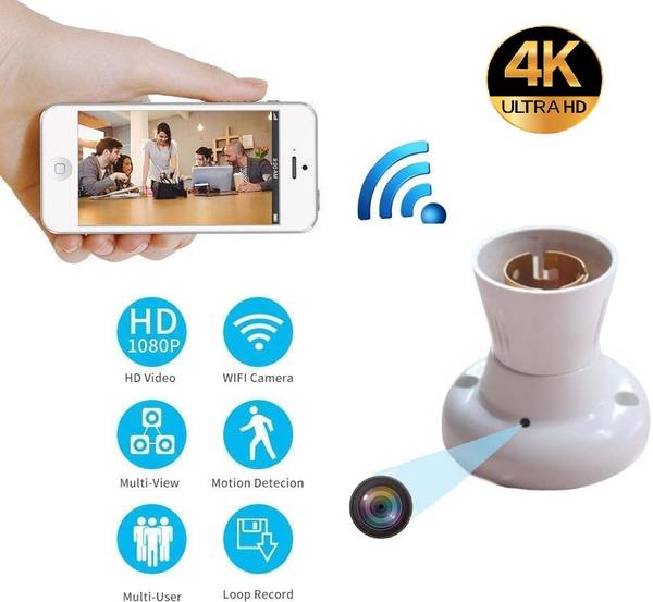AVOIHS Hidden Bulb Holder WiFi Spy Hidden Security Camera HD 1080P ...