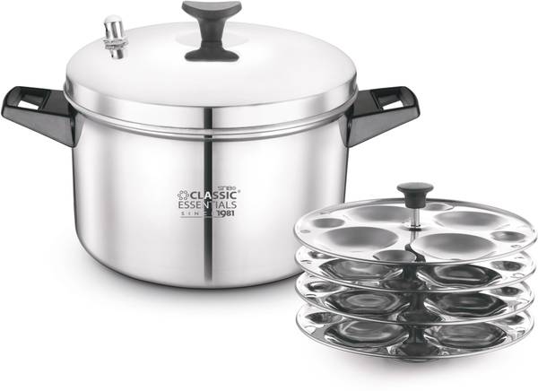 Classic Essentials Stainless Steel Idli Cooker with 4 Plates, 16 Idlis ...