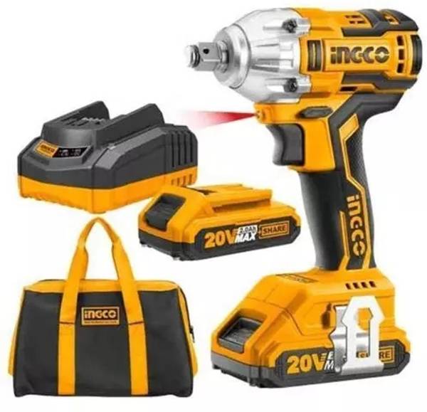 INGCO 20V Lithium-Ion Impact Wrench, CIWLI2001 with Battery & Charger ...