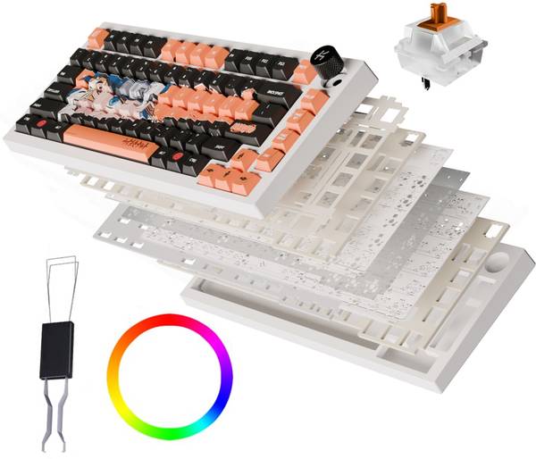 Kreo X Naruto Swarm 75% Wireless Mechanical Keyboard with GTMX Orange ...