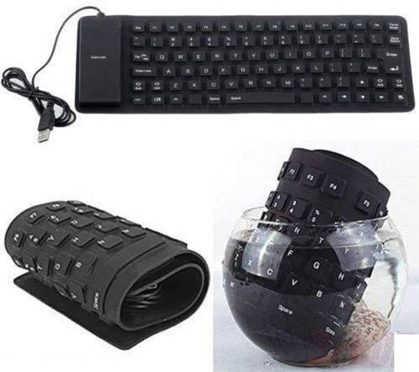 EBOFAB Foldable Silicone Keyboard, USB Wired Waterproof Rollup Keyboard ...