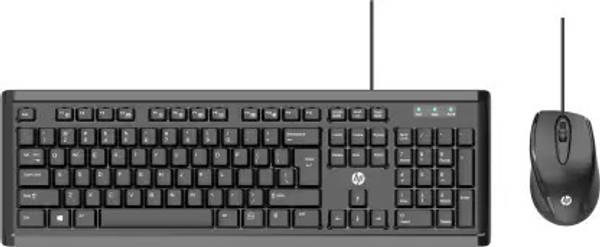 HP km150 Wired Mouse and Keyboard Wired USB Multi-device Keyboard ...