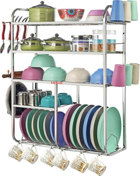 L LIVILON Utensil Kitchen Rack Steel 31x24 Inches/ Kitchen Dish Rack ...