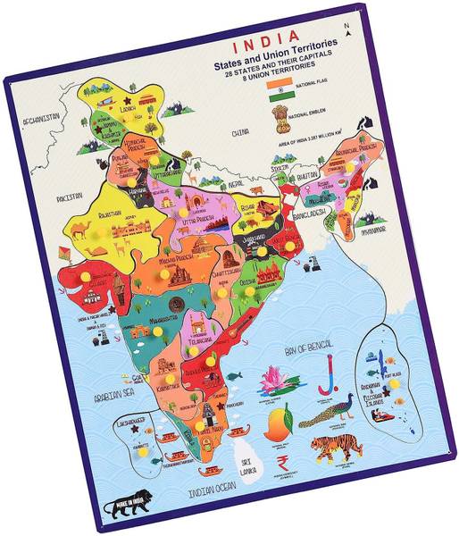 Cyrus ALL INDIA PUZZLE MAP BOARD PLAYING GAME FOR EDUCATION & LEARNING ...