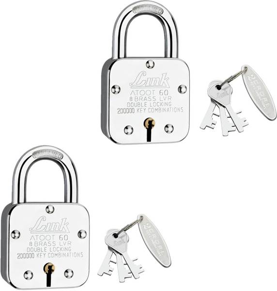 Link Atoot 60mm Lock| 2 Lacs Key Combination Hardened Shackle 8 Brass ...