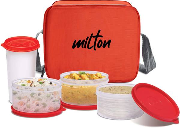 MILTON Meal Fusion Lunch Box (3 Containers, 280 ml Each; 1 Tumbler, 400 ...