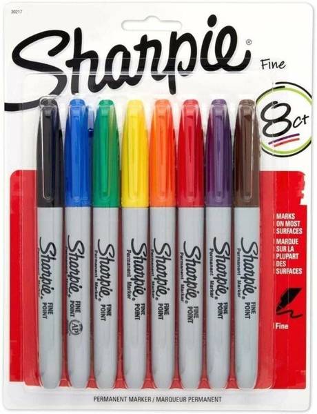 Sharpie Permanent Markers Fine Tip Assorted Standard Colours - Price ...