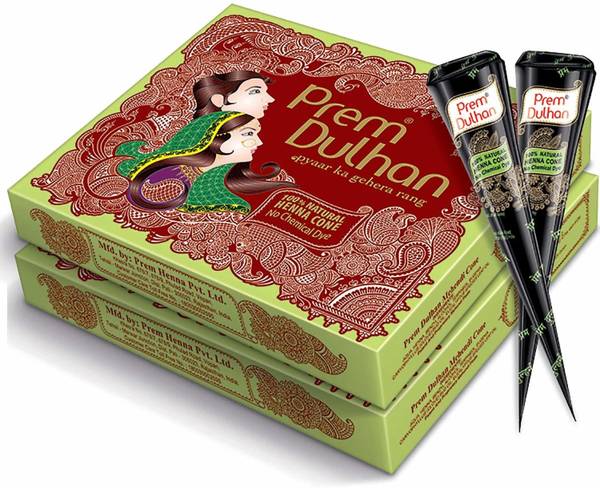 Prem Dulhan 100% Pure Natural, No Chemical 12 Pieces in 1 Box Mehandi ...