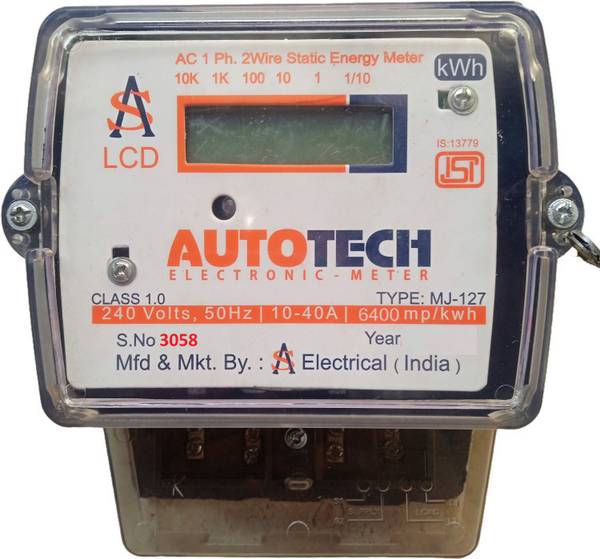 Auto Tech Single Phase Two Wire Statics Energy Meter, Submeter ...