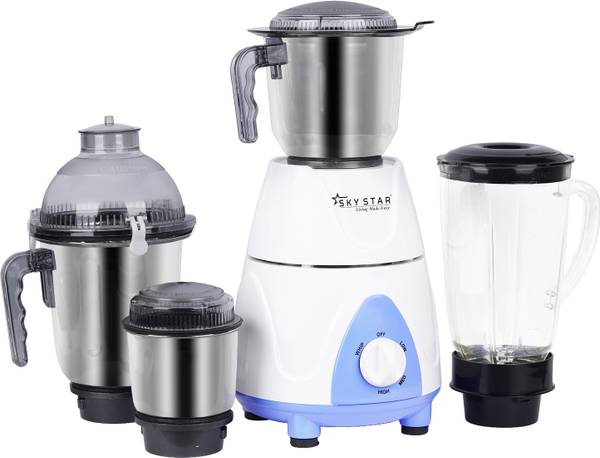 Skystar Sumo DLX Pro 1000 Juicer Mixer Grinder (4 Jars, White, Blue ...