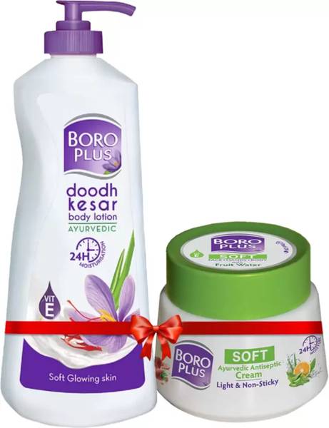 BOROPLUS Soft Ayurvedic Antiseptic Cream 200ml + Doodh Kesar Lotion ...