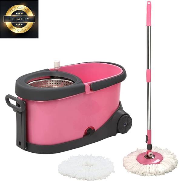 Henny SpinMop with Plastic Bucket in-Built Wheels Refills for Home ...