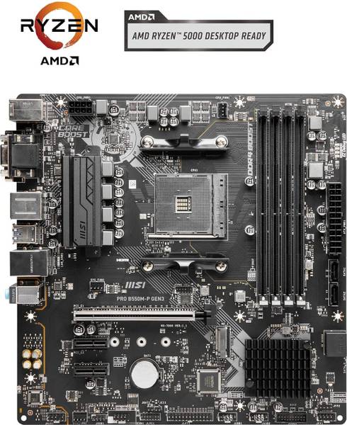 MSI PRO B550M-P GEN3 mATX Gaming AMD Socket AM4 DDR4 Motherboard ...