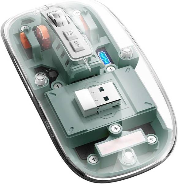 TECPHILE Bluetooth Wireless Mouse Multi device Three Mode (BT1+ BT2+ 2 ...