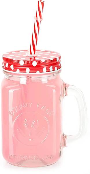 F QUEEN CREATION Glass Mason Jar with Multi-Color Air-Tight Lids with ...
