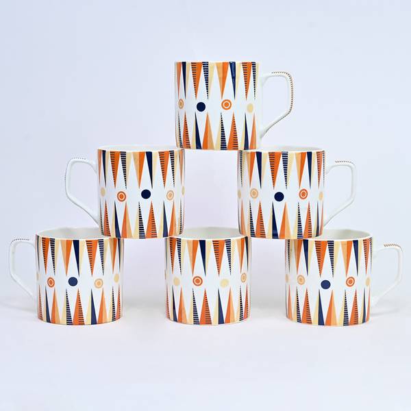 StarAndDaisy Stylish Handcrafted Design Tea Cups Set of 6 Stackable ...