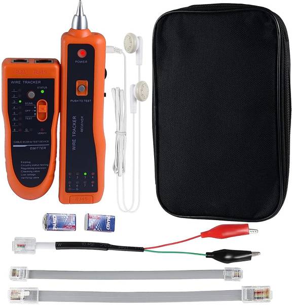 coolcold Ethernet Network Cable Tester Kit RJ11 RJ45 CAT5/5e CAT6 LAN ...