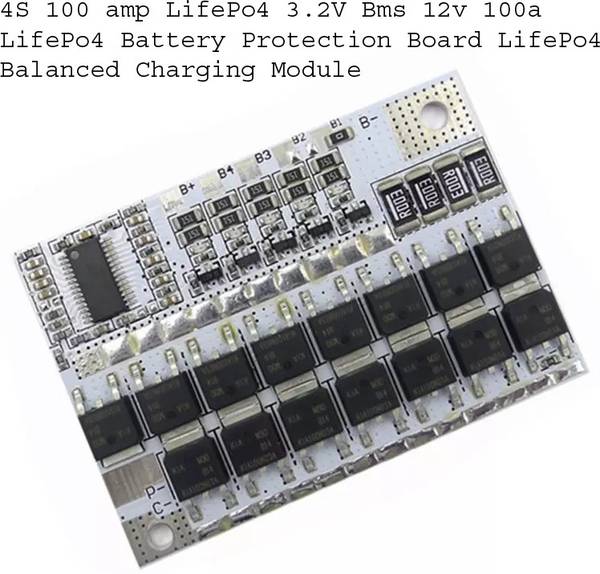 electrolight 4S 100 amp LifePo4 3.2V BMS Battery Protection Board Balanced Charging Module Micro ...