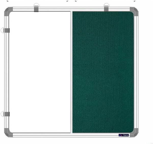 Viprax Combination 2X3 Ft Non Magnetic Whiteboard with Green Notice ...