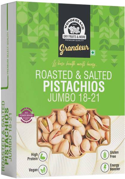 WONDERLAND Foods Grandeur Premium Jumbo Roasted Salted Pista 18-21 500g Super Crunchy Pistachios ...
