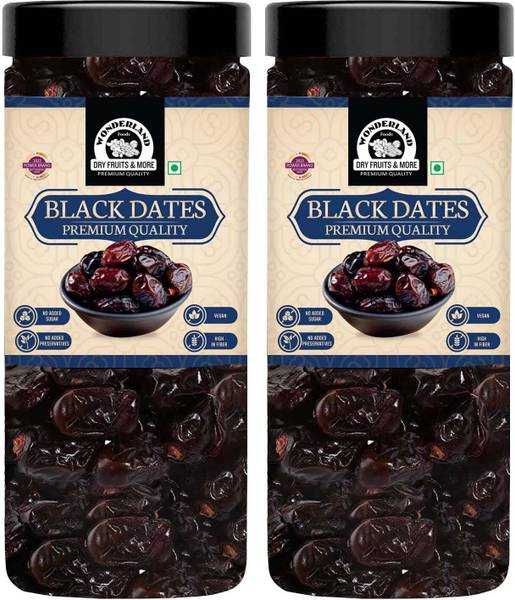 Wonderland Foods Premium Black Dates 800g (400g X 2) Jar Soft And Chewy ...