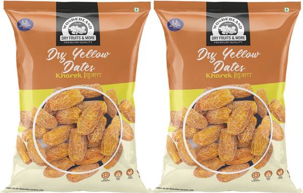 WONDERLAND Dry Fruits Premium Dry Yellow Dates 1Kg Sukha Khajoor Fibre ...